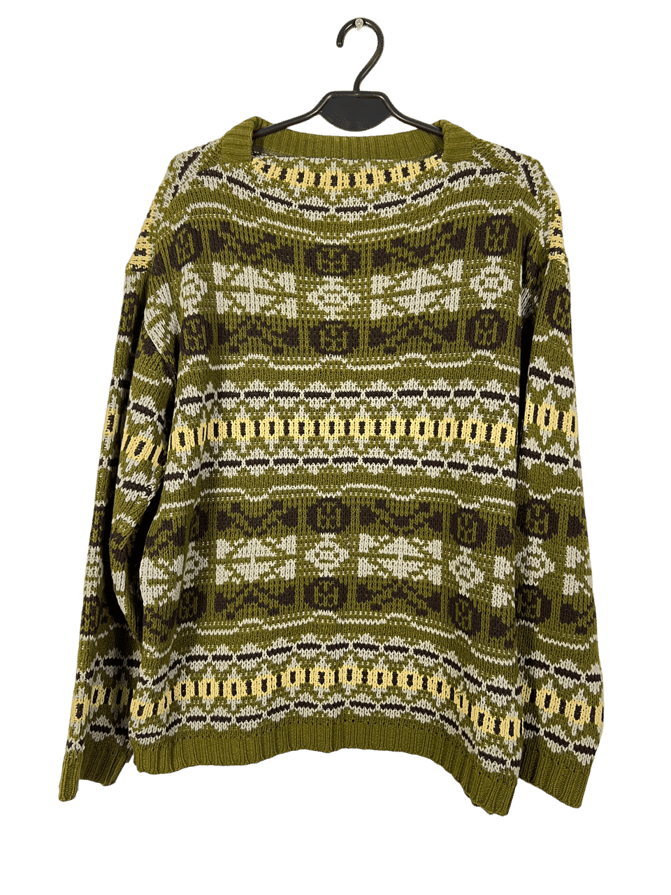 Sweter Vintage Khaki Wzory - Baza Vintage