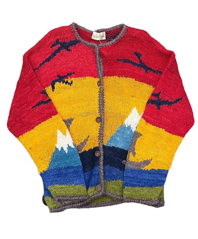 Kolorowy Wełniany Sweter Vintage (XL) - Baza Vintage